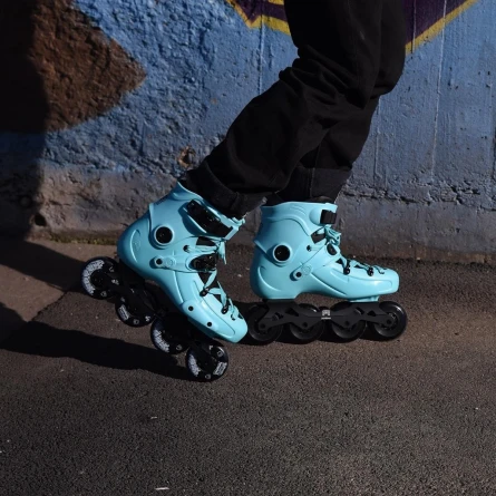 Freeride skates: FR SKATES FR1 80 Light blue