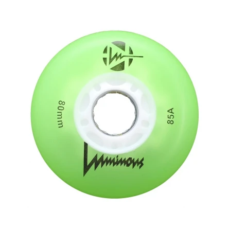 Wheels: LUMINOUS - LED INLINE WHEELS Green 85A - 80MM (4 UNITS)